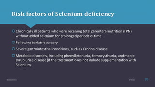 Selenium- chemistry, functions and clinical significance | PDF