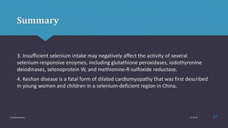 Selenium- chemistry, functions and clinical significance | PDF