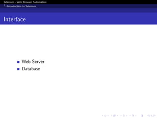 Selenium -Test automation for web applications | PPT