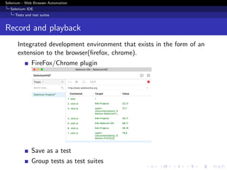 Selenium -Test automation for web applications | PPT