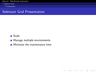Selenium -Test automation for web applications | PPT