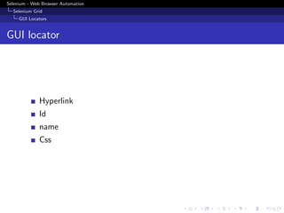 Selenium -Test automation for web applications | PPT