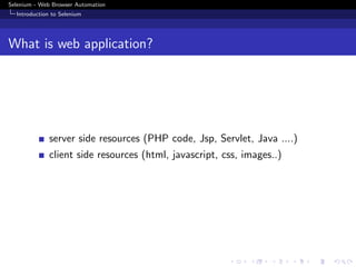 Selenium -Test automation for web applications | PPT