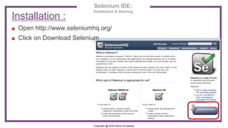 Selenium IDE Introduction, Installation and Working | PPT