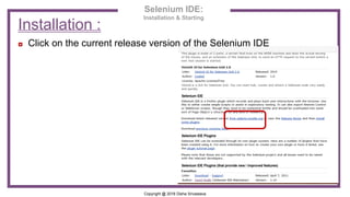 Selenium IDE Introduction, Installation and Working | PPT