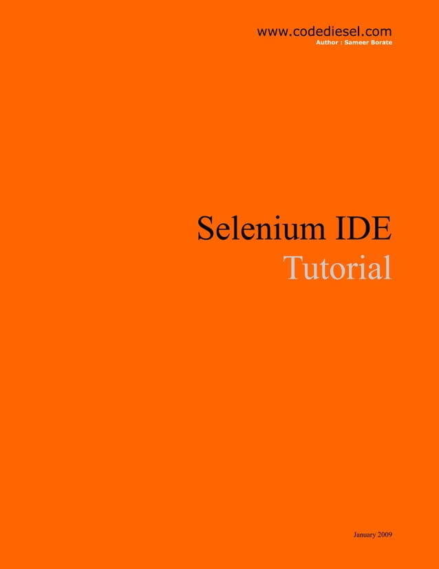 Selenium Ide Tutorial Pdf 