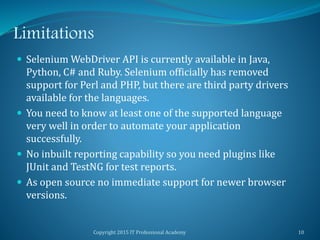 Selenium topic 3 -Web Driver Basics | PPT