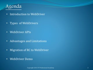 Selenium topic 3 -Web Driver Basics | PPT