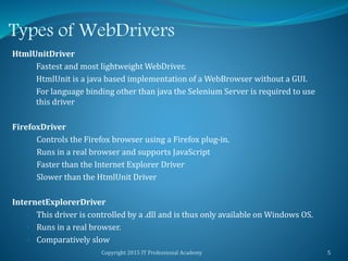 Selenium topic 3 -Web Driver Basics | PPT