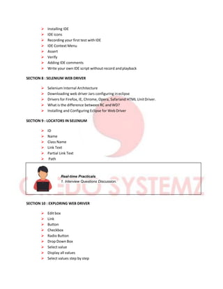 Selenium training-course-content-syllabus-credo systemz | PDF