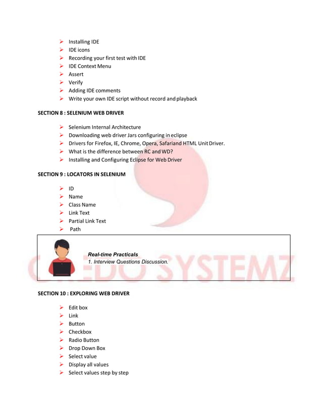 Selenium training-course-content-syllabus-credo systemz | PDF