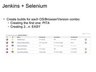 Selenium2 and Jenkins: Almost pain-free UI Testing | PPT
