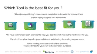 Selenium and Open Source Advanced Testing | PDF