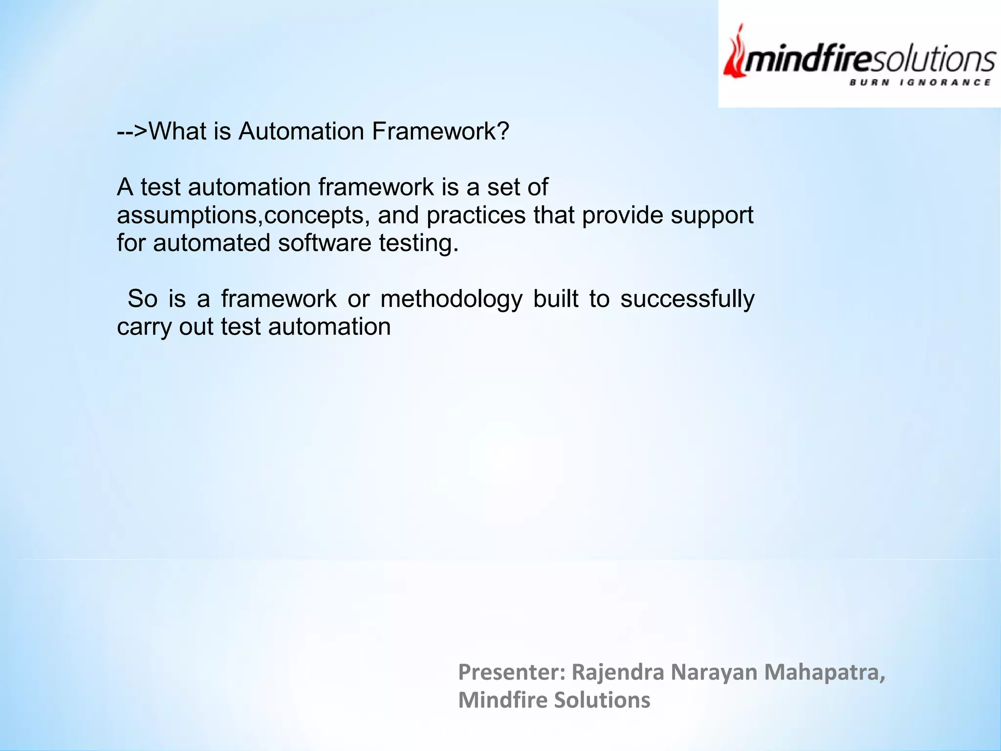 Selenium Automation Framework | PPT Selenium Automation Framework | PPT