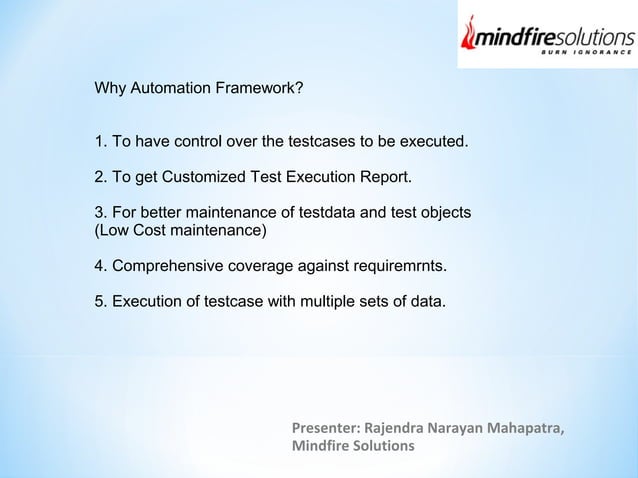 Selenium Automation Framework Ppt