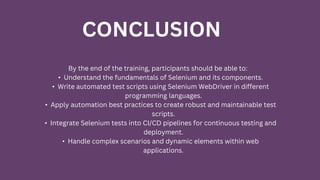 Selenium Automation Training in Hyderabad | PPT