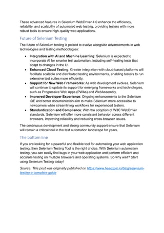 Selenium Automation Testing - A Complete Guide | PDF