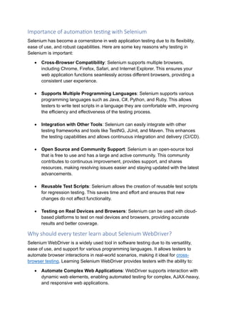 Selenium Automation Testing - A Complete Guide | PDF