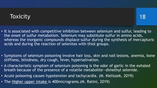 Selenium bch 628 (advanced nutritional biochemistry) | PDF