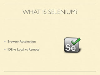 Selenium&behave introduction | PDF | Browsers | Computer Software and Applications