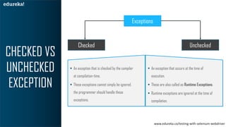 Handle Exceptions in Selenium Webdriver | Edureka | PPT
