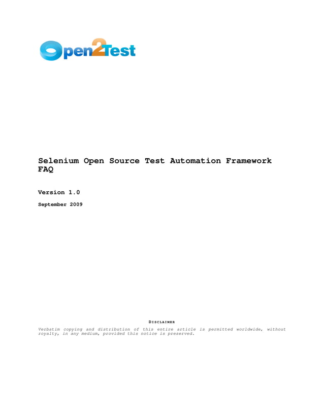 Selenium framework faq | PDF