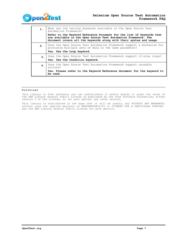 Selenium framework faq | PDF