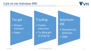 Hướng dẫn sử dụng Selenium ide | PDF