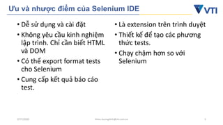 Hướng dẫn sử dụng Selenium ide | PDF