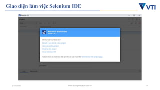 Hướng dẫn sử dụng Selenium ide | PDF