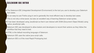 Selenium ide made easy | PPT