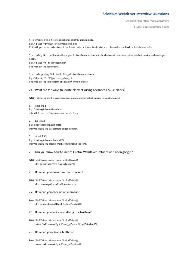 Selenium Webdriver Interview Questions selenium-webdriver-interview-questions