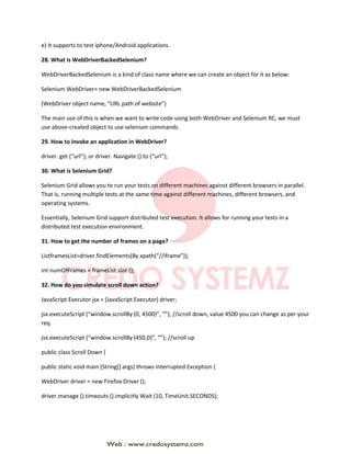 Selenium interview questions and answers | PDF