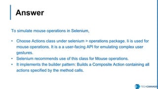 Selenium Interview Questions & Answers | PPT