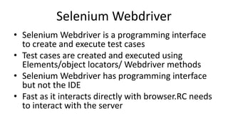 Selenium introduction | PPT