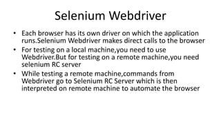 Selenium introduction | PPT
