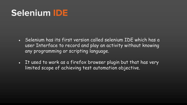 Selenium introduction | PPTX