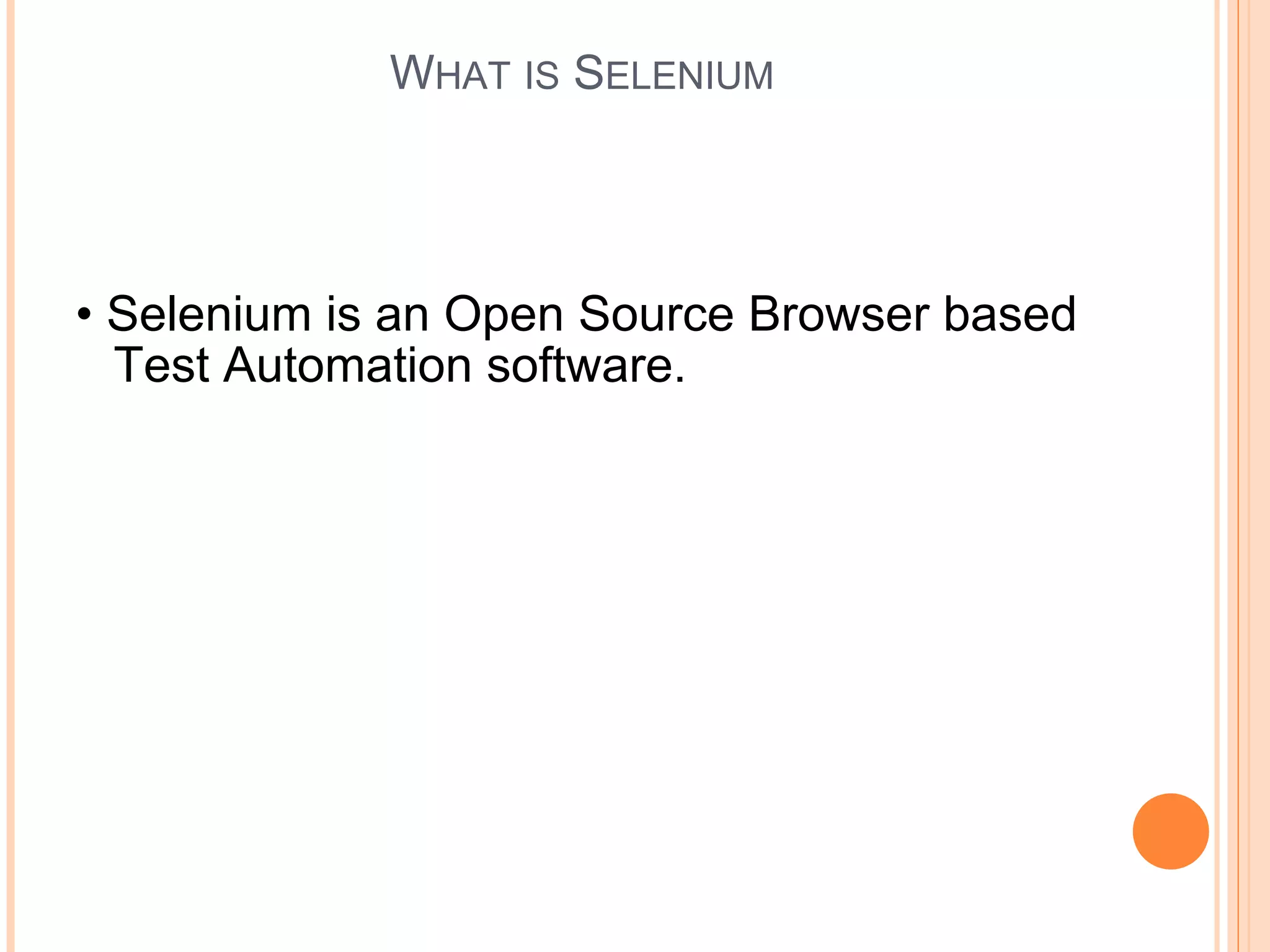 Automation Testing Using Selenium Ppt