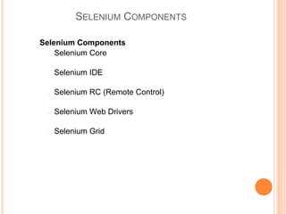 Selenium Uses