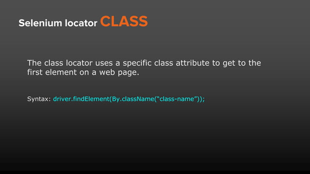 Selenium Locators Id Name Xpath Css Selector Advance Methods Ppt 