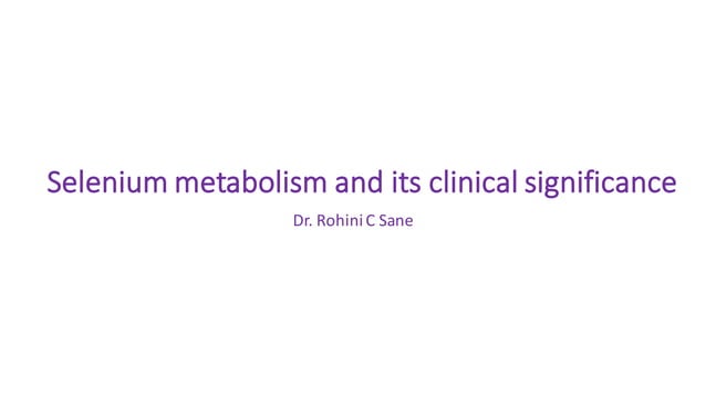 Selenium metabolism and its clinical significance | PDF | Chemistry ...