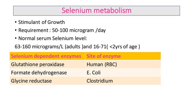 Selenium metabolism and its clinical significance | PDF | Chemistry | Science