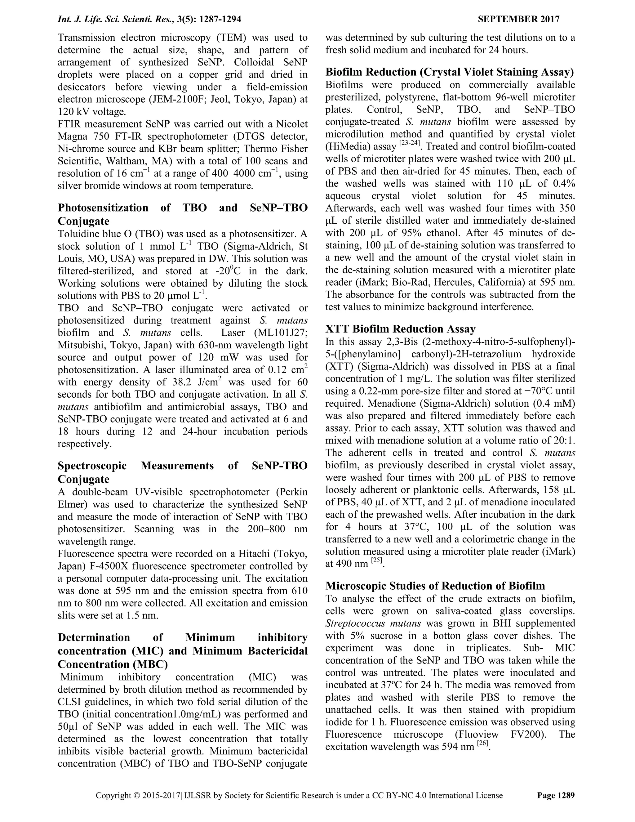 Selenium Nanoparticle Enhanced Photodynamic Therapy against Biofilm ...