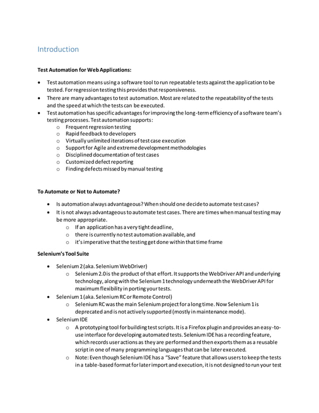 Selenium notes | PDF