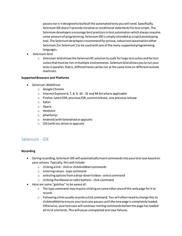 Selenium notes | PDF