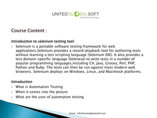 Selenium Online Training in India | PPT