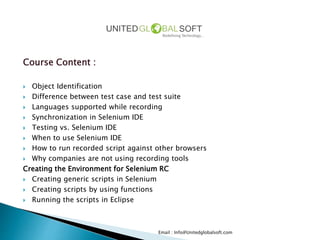 Selenium Online Training in India | PPT