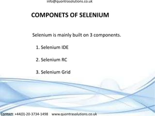 Selenium overview ppt by quontra solutions | PPTX | Browsers | Computer ...
