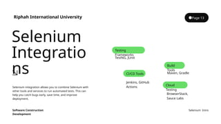 Presentation on Introduction to Selenium | PPTX