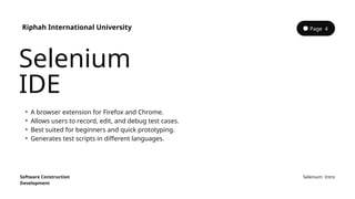 Presentation on Introduction to Selenium | PPTX